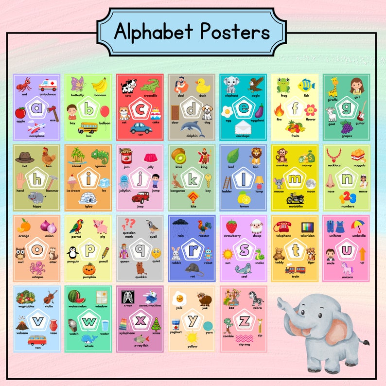 Printable Alphabet Posters for Preschool | ABC Learning Chart Preschool ...