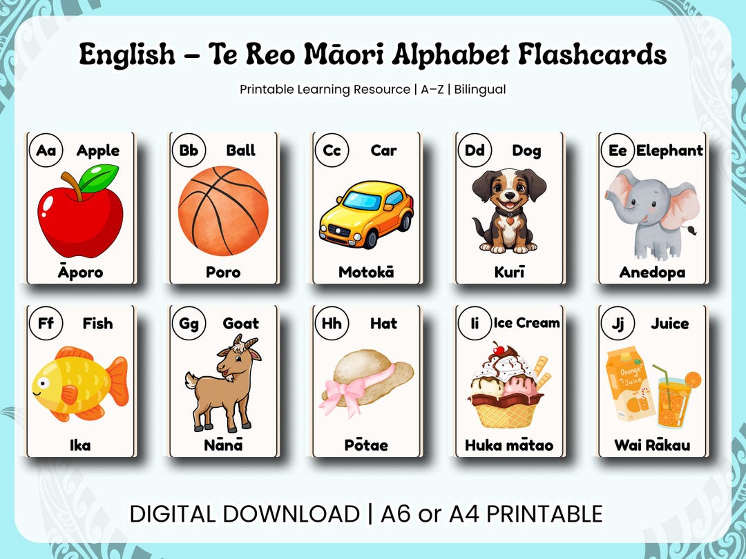 Te Reo Māori/maori Alphabet Flashcards | Bilingual ABC Cards Pastel ...