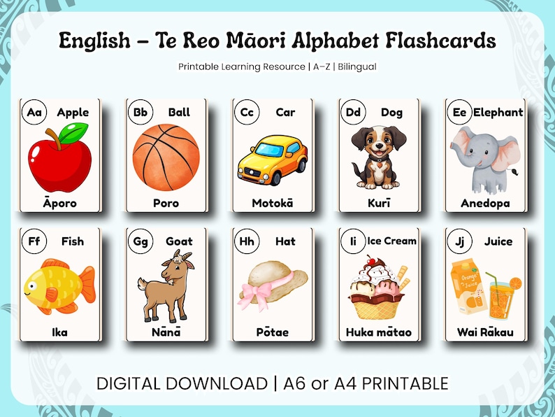 Te Reo Māori/maori Alphabet Flashcards | Bilingual ABC Cards Pastel ...
