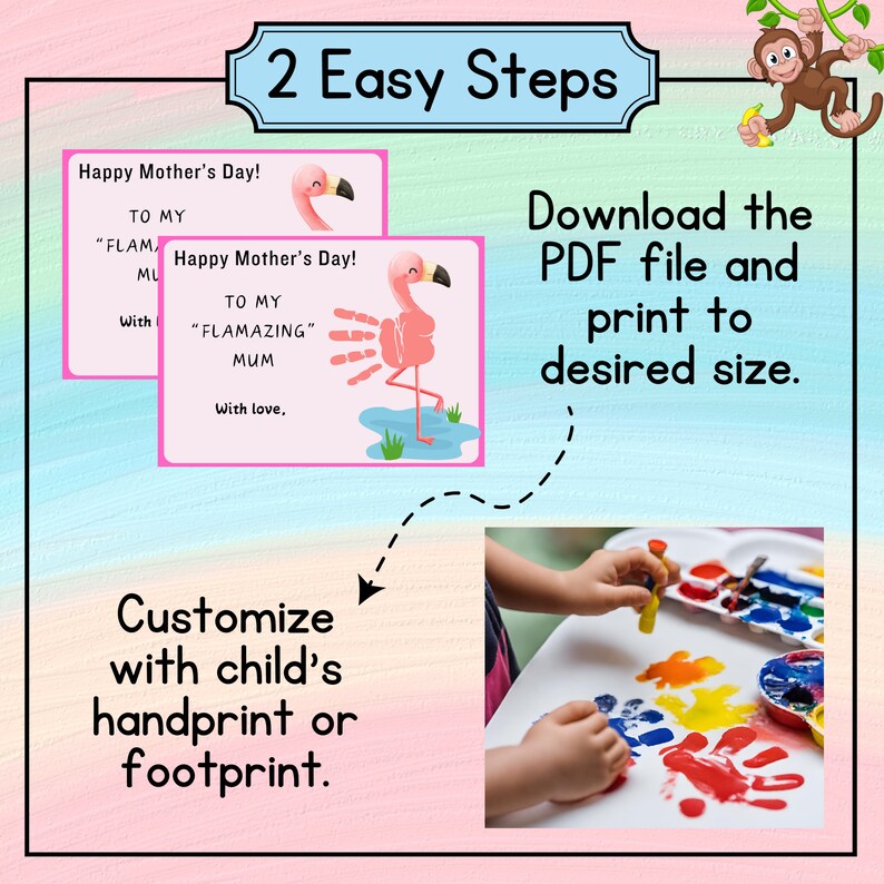 Mother's Day DIY Handprint Art - Printable Templates Included DIY Craft ...