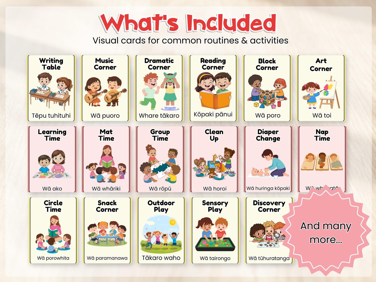 Visual Cards for Routines and Activities | Bilingual English & Te Reo ...