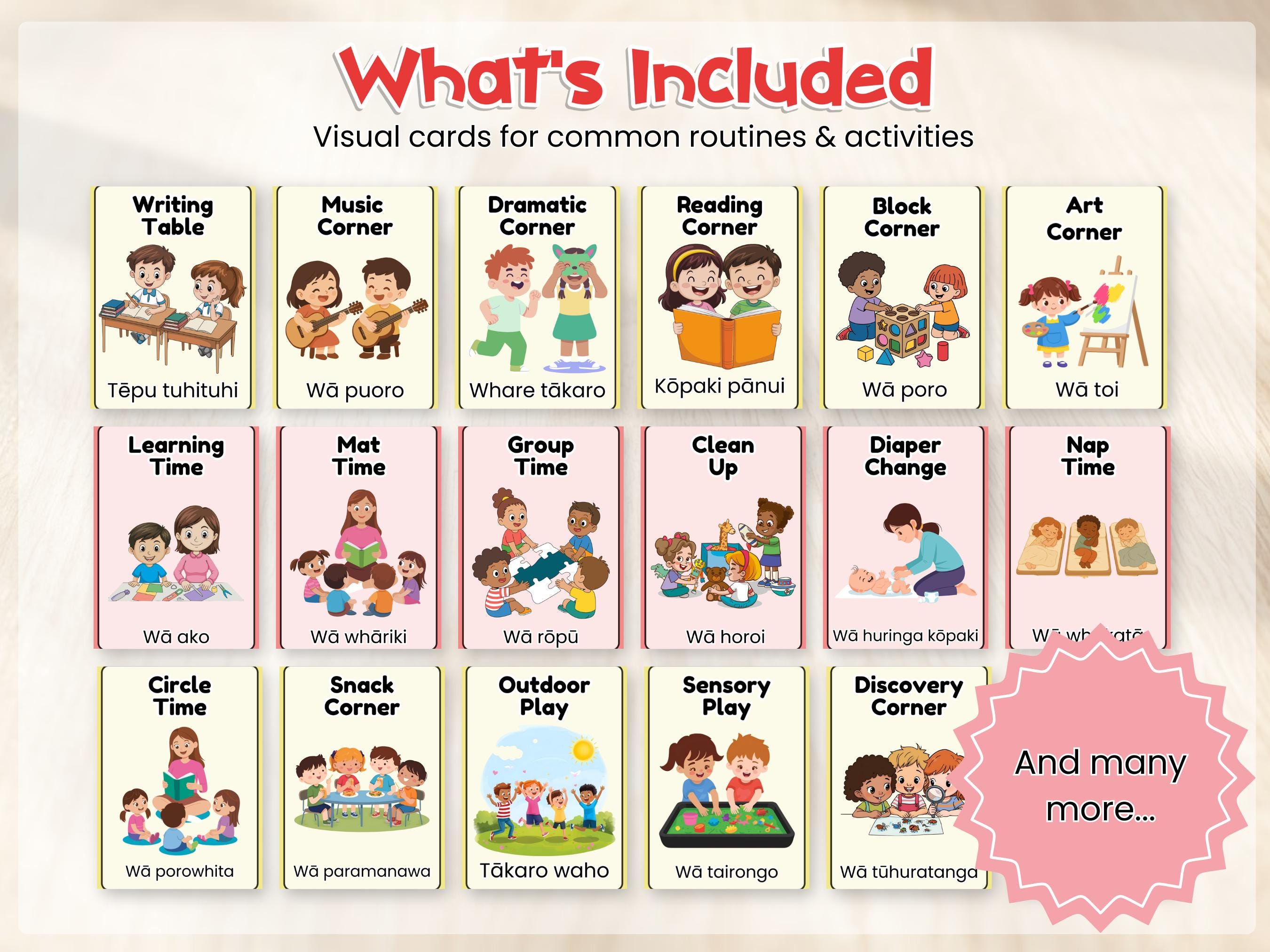 Visual Cards for Routines and Activities | Bilingual English & Te Reo ...