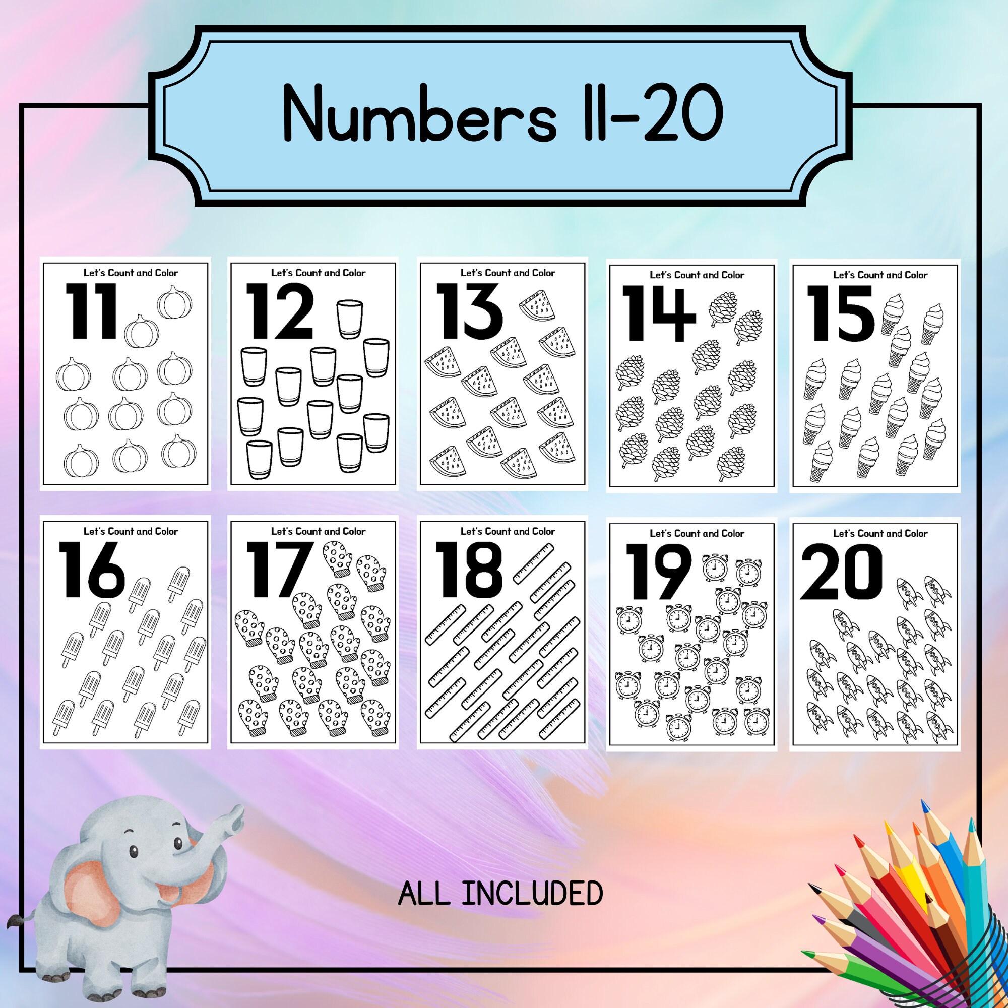 Interactive Count and Color Worksheet Pack - Engaging Educational ...
