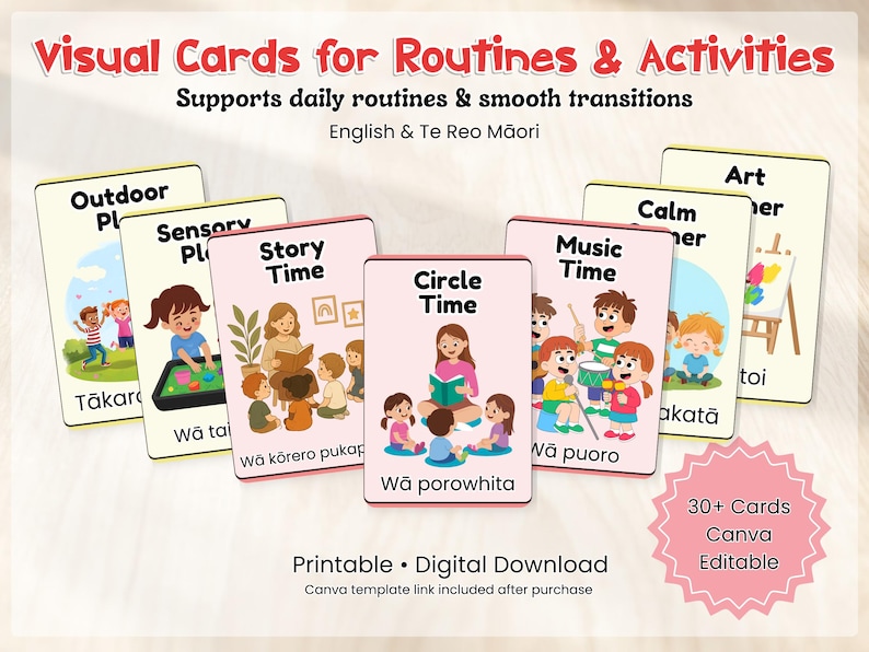 Visual Cards for Routines and Activities | Bilingual English & Te Reo ...