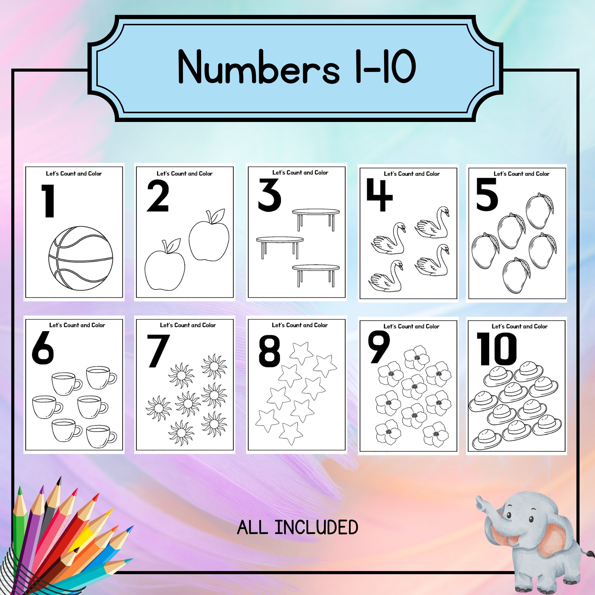 Interactive Count and Color Worksheet Pack - Engaging Educational ...