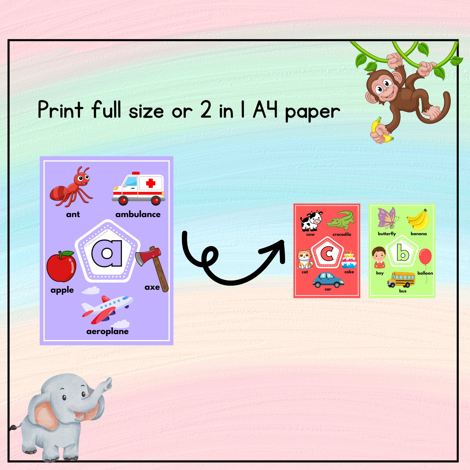Printable Alphabet Posters for Preschool ABC Learning Chart Preschool ...