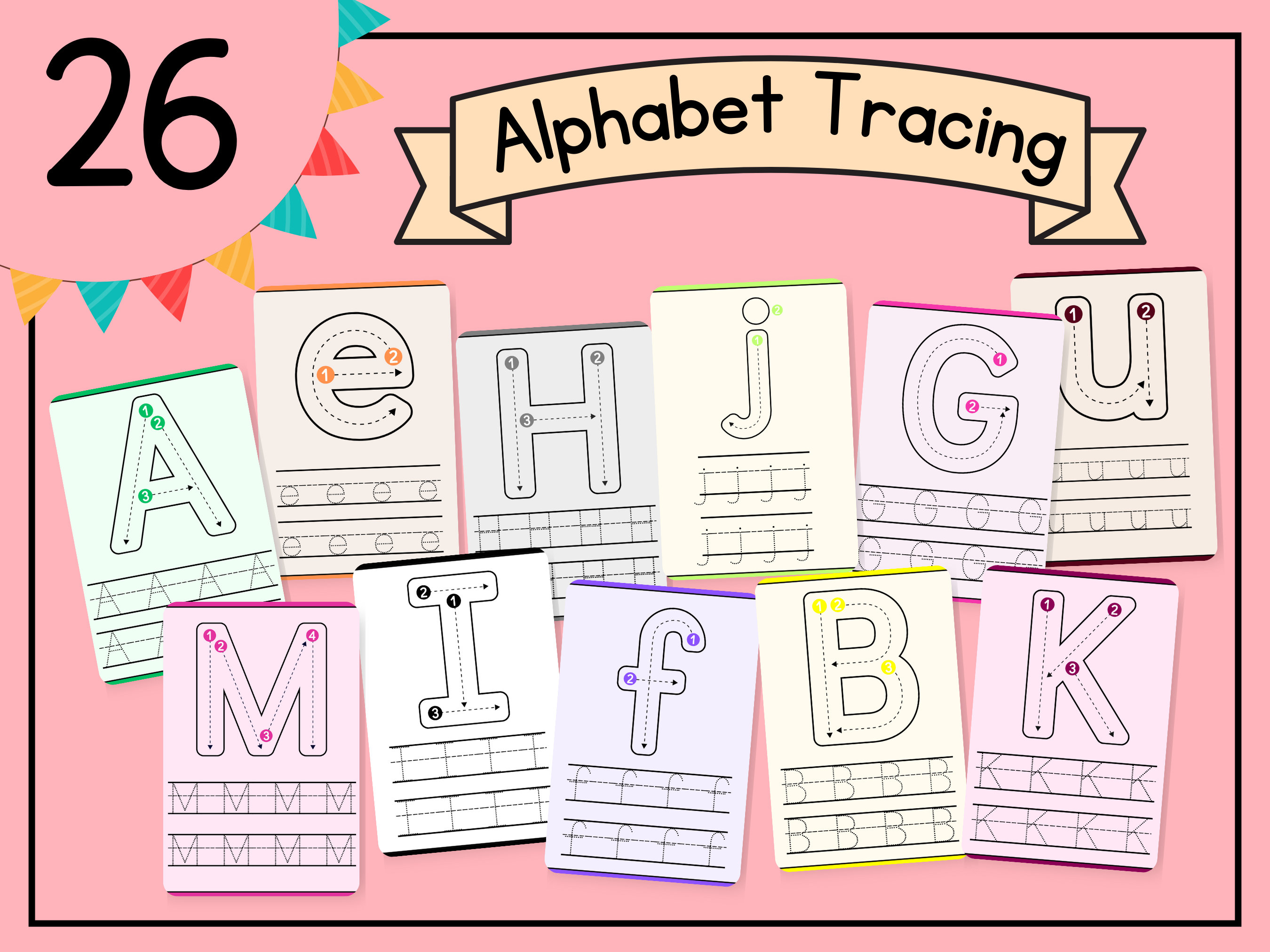 Printable Alphabet Tracing Letters Activity Upper & Lowercase Practice ...
