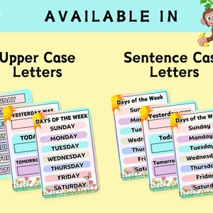 Pastel Printable Days of the Week Charts | Morning Board Circle Time ...