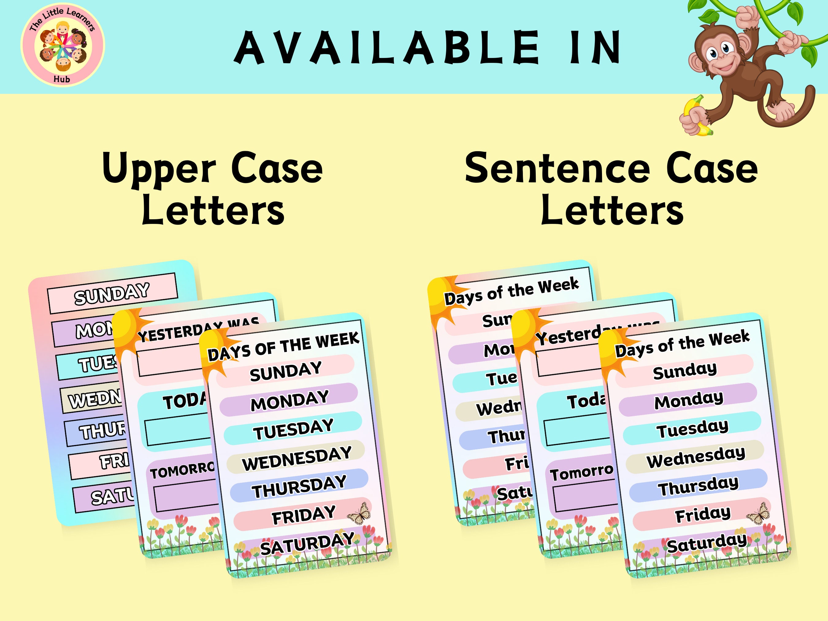 Pastel Printable Days of the Week Charts Morning Board Circle Time ...