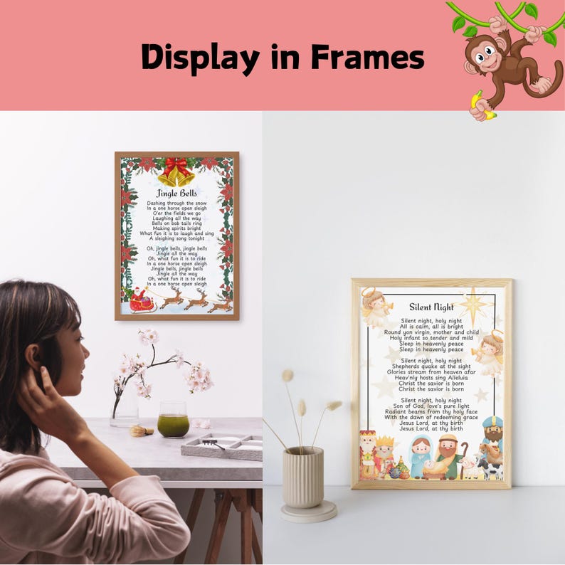 Christmas Song Chart: Printable Holiday Music, Nursery Decor (digital ...