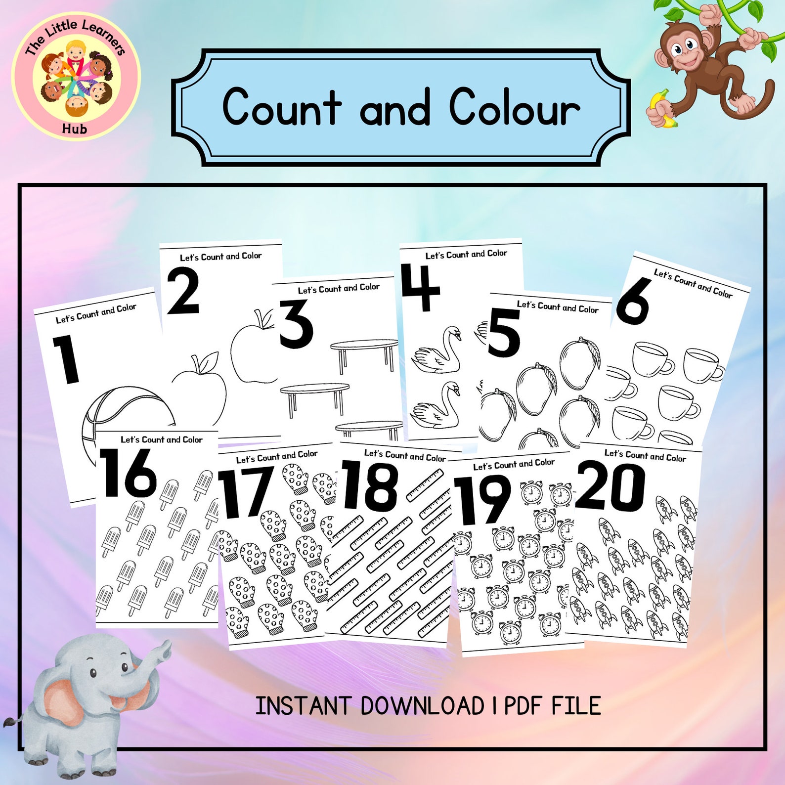 Interactive Count and Color Worksheet Pack - Engaging Educational ...