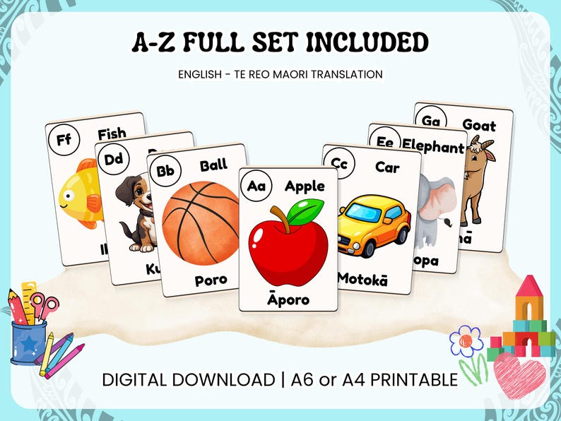 Te Reo Māori/maori Alphabet Flashcards | Bilingual ABC Cards Pastel ...