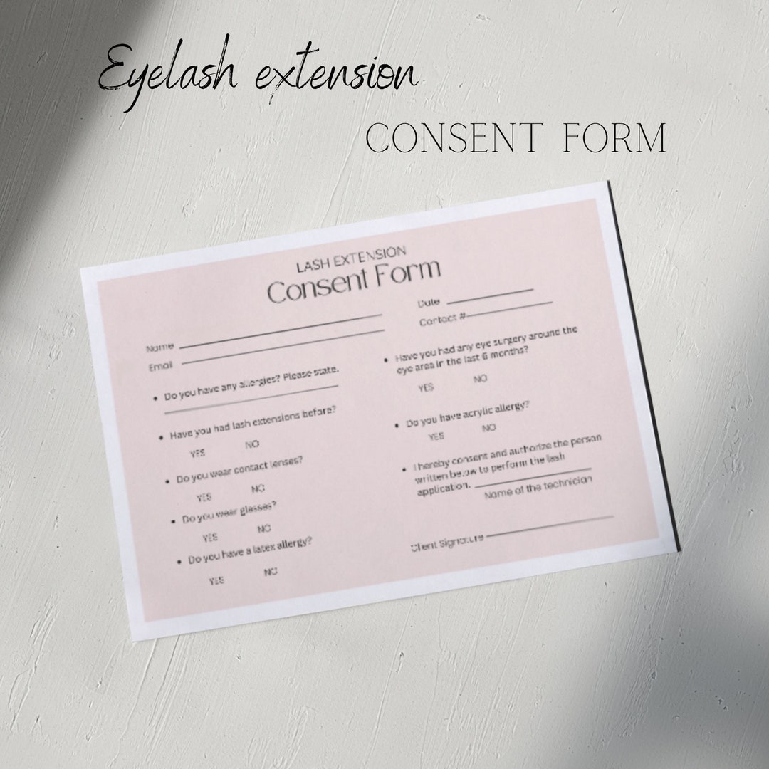 Eyelash Extension Consent Form - Canva Template - Professional and ...