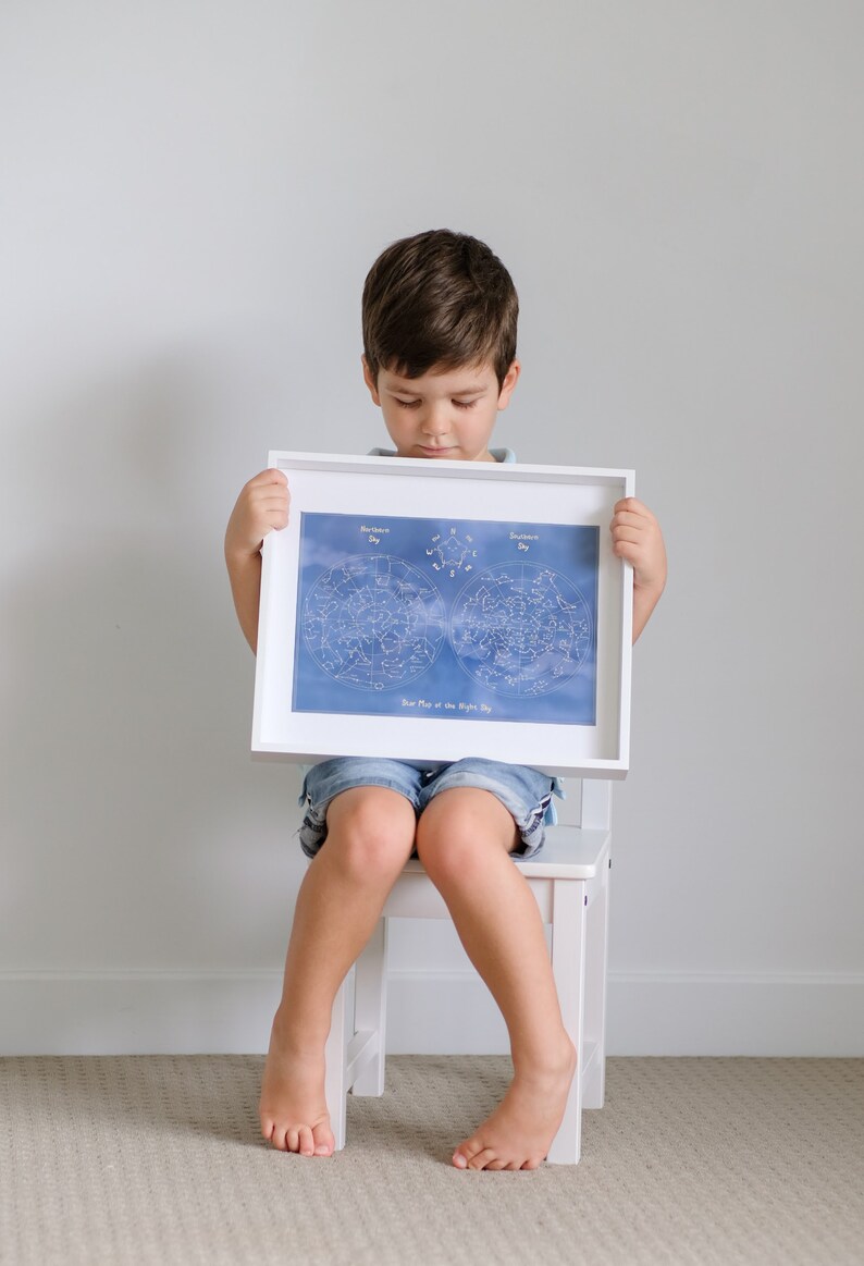Printable Children's Educational Map of Stars and Constellations; 88 ...