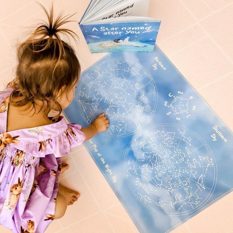 Printable Map of 88 Constellations; Children's Educational Star Map ...