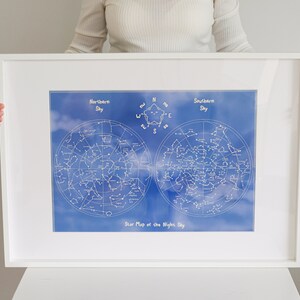 Printable Children's Educational Map of Stars and Constellations; 88 ...