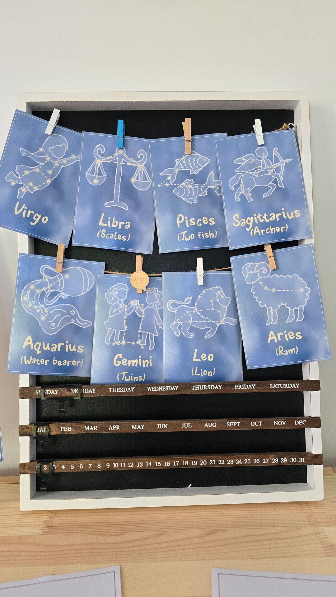 Zodiac Flash Cards: Montessori Kids Craft, Activity Sheets (digital ...