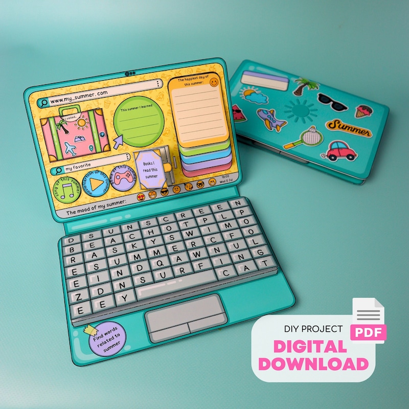 Kids Printable Laptop - Etsy UK