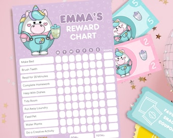 Editable Reward Chart Bundle for Kids Digital Download With ...