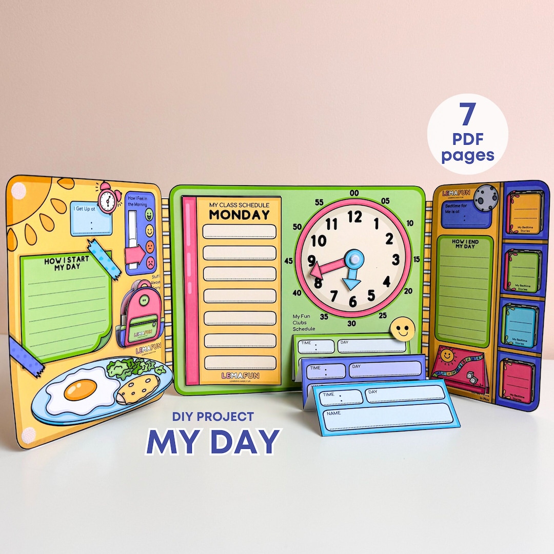 Printable Lapbook My Day for Kids 6-8 Y.o. Homeschool Educational ...