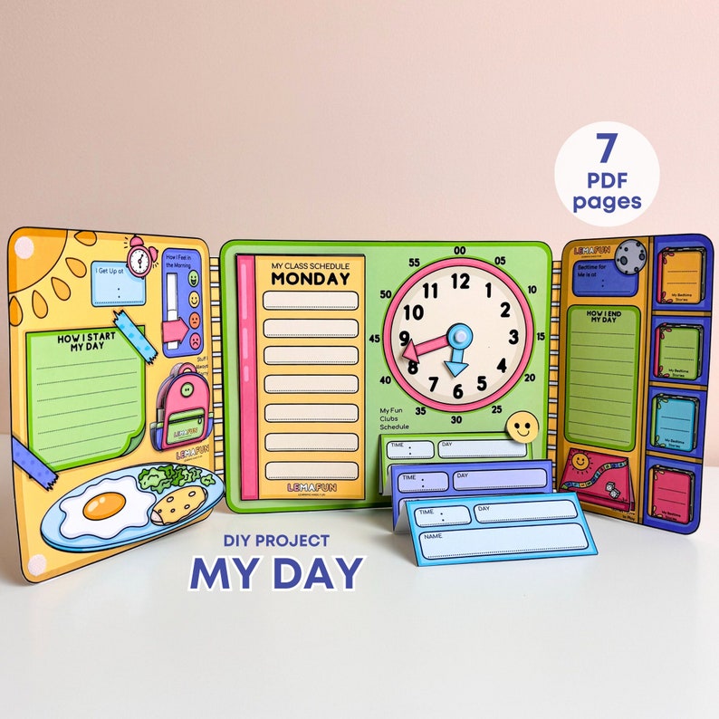 Printable Lapbook My Day for Kids 6-8 Y.o. Homeschool Educational ...