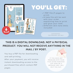 Printable Paper Dolls Dress up Kit, Floral Daisy Outfits, DIY, Instant ...