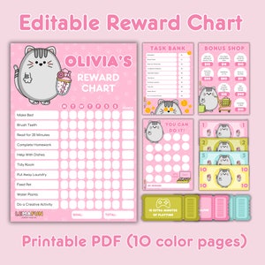 Editable Reward Chart Bundle for Kids - Digital Download With ...