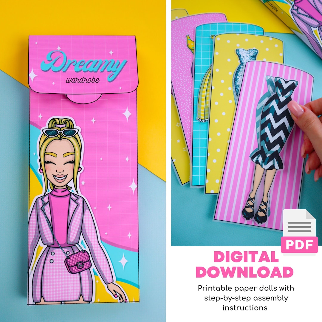 Printable Paper Dolls Dress up Kit, Dreamy Wardrobe, DIY, Instant ...