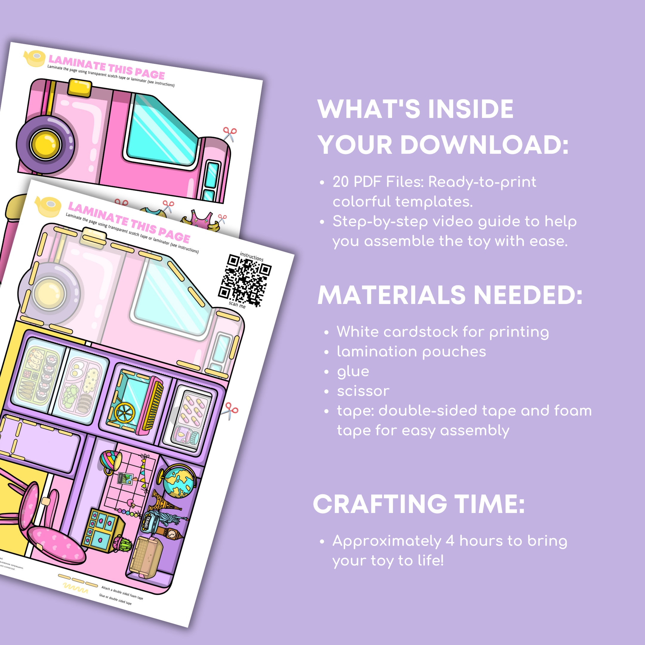 Printable Dollhouse Girls Activity Book Camper Printable Paper Crafts