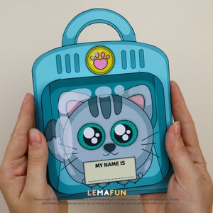 DIY Cat & House Paper Toy - Printable PDF Craft Kit for Kids 5-10 Years ...