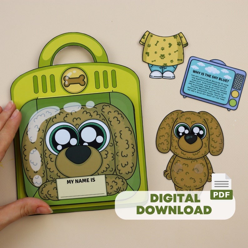 DIY Puppy & House Paper Toy Printable PDF Craft Kit for Kids 5-10 Years ...