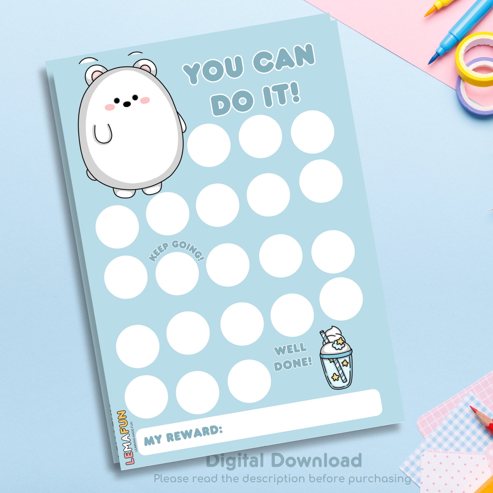Editable Reward Chart Bundle for Kids - Digital Download With ...