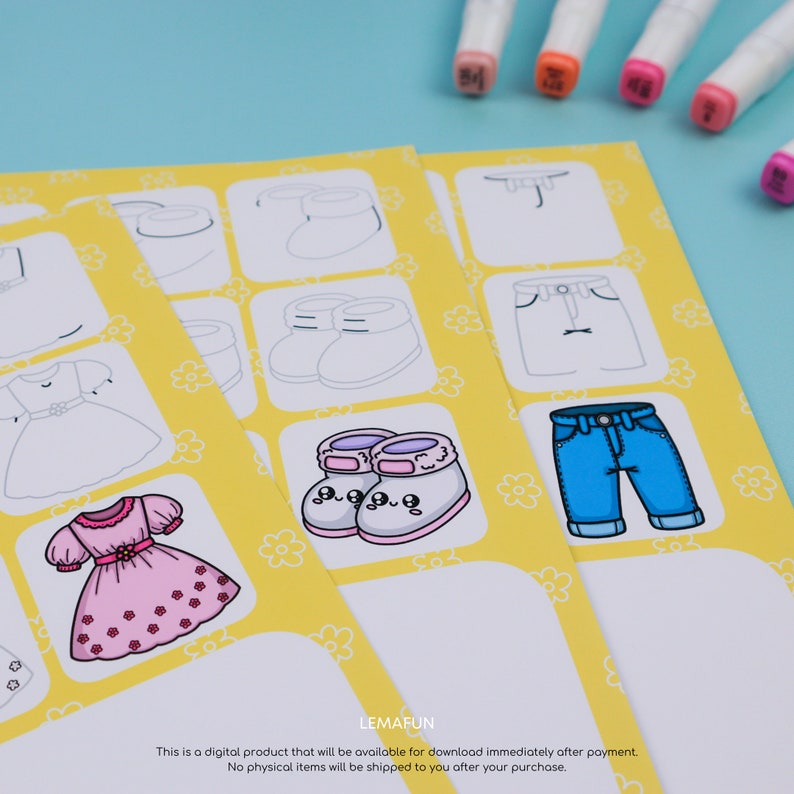Printable Activities Step-by-step Drawing clothing for Kids 20 PDF ...
