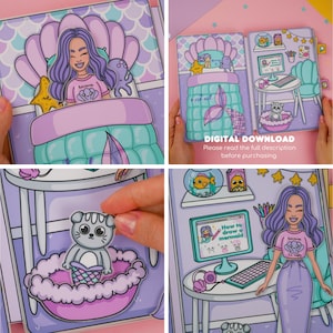 Printable DIY Project Mermaid Dollhouse With Paper Dolls Busy Book ...