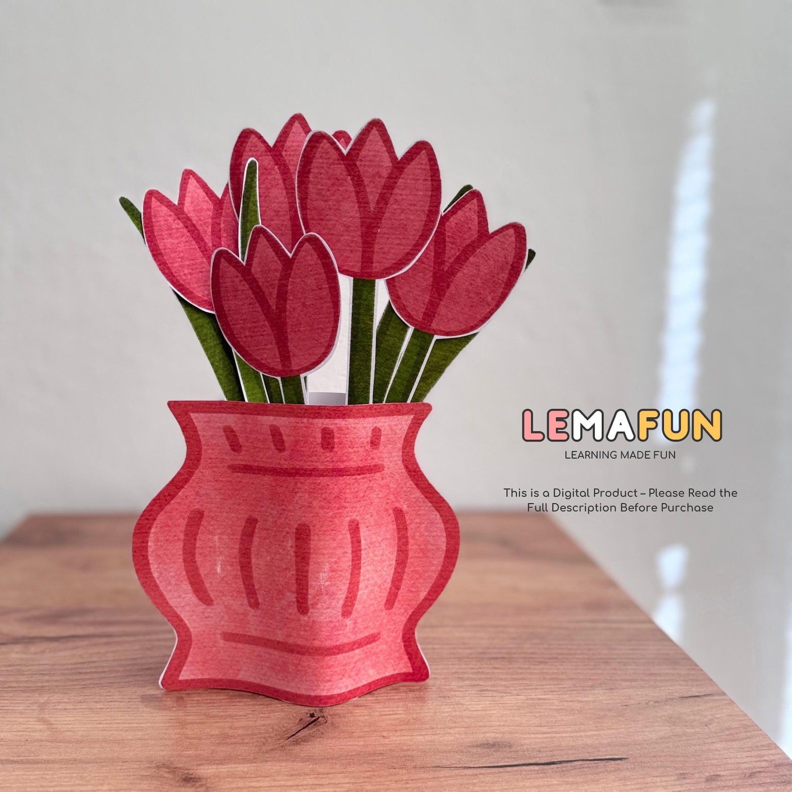 Printable Paper Flower Vase DIY Craft for Kids & Gifting, Easy Home ...
