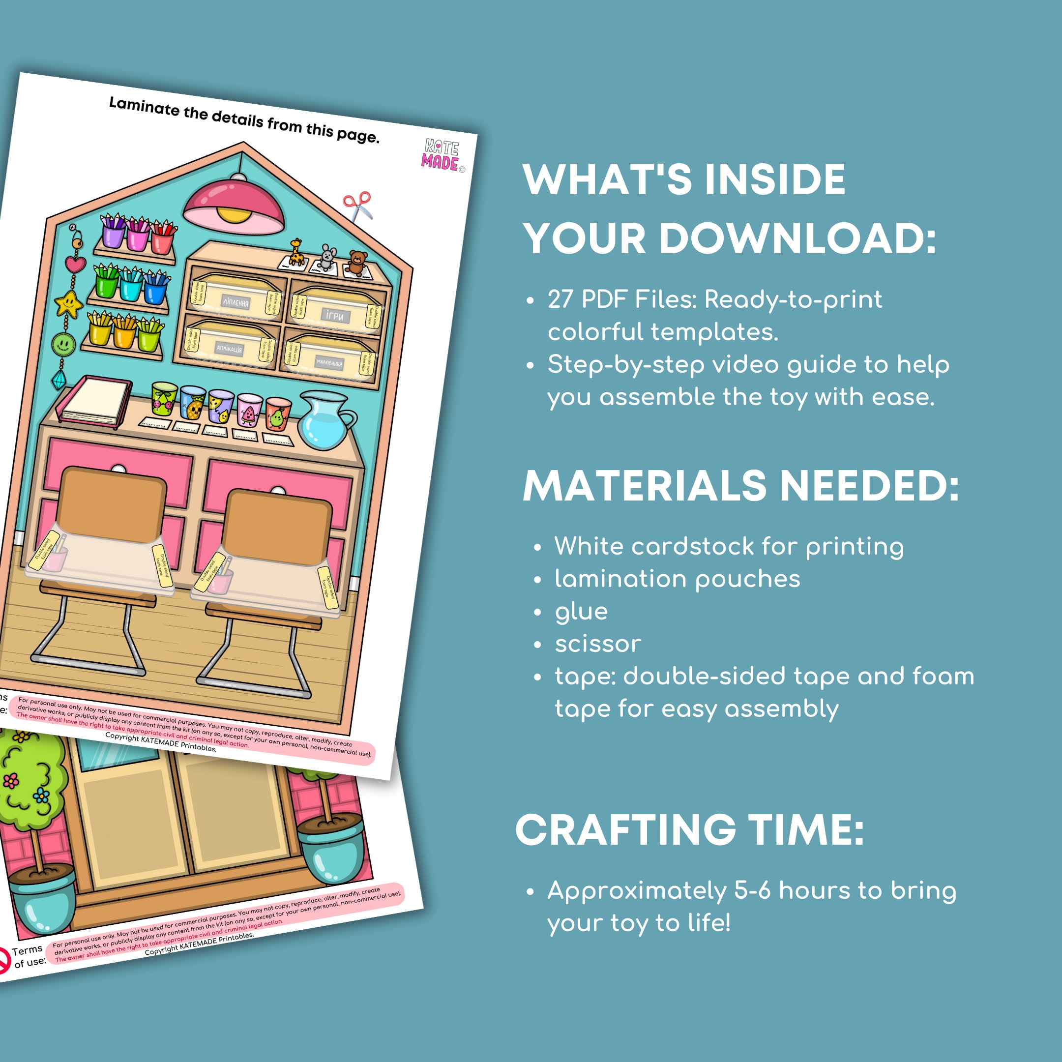 Printable School Busy Book for Kids, PDF, Instant Download, DIY Kits ...