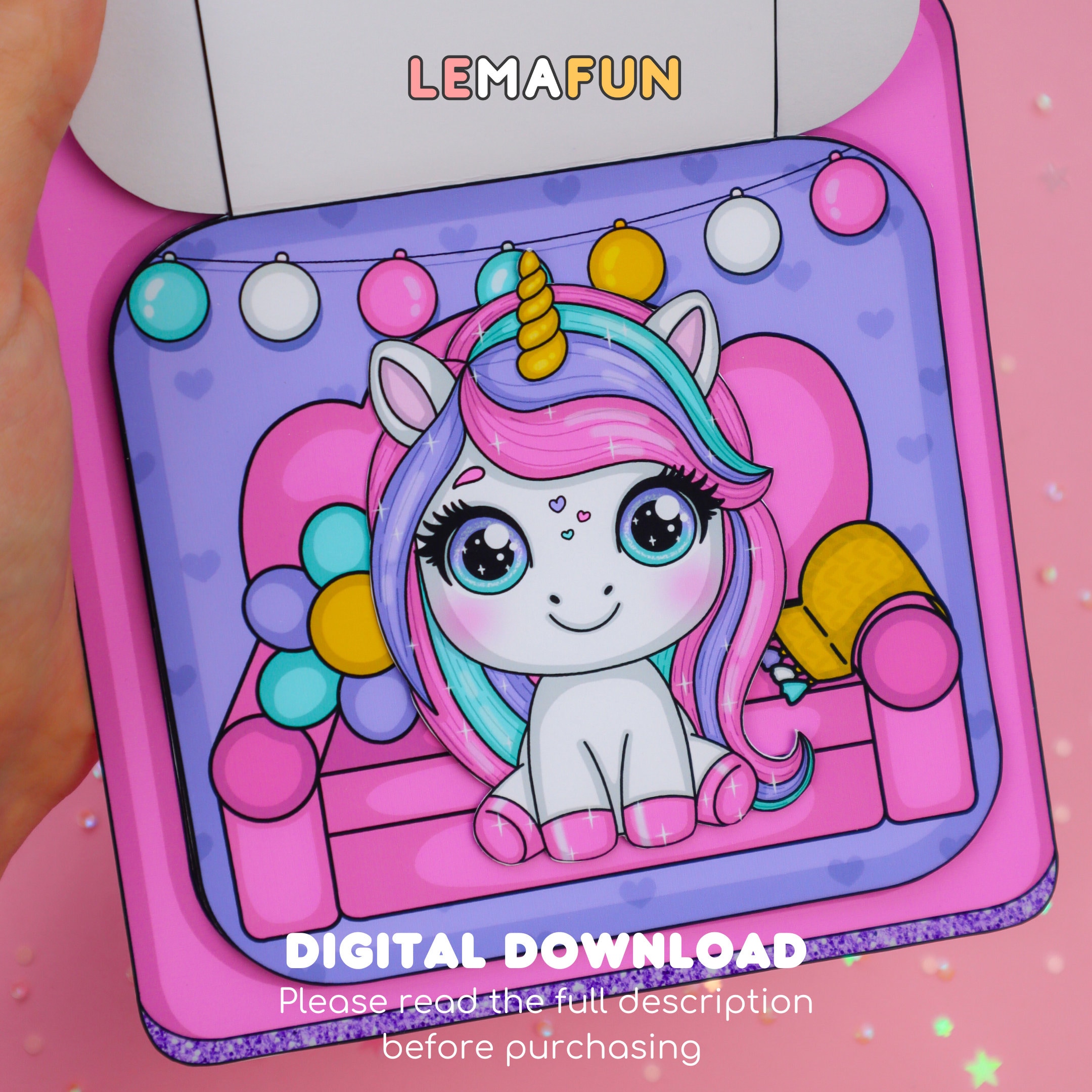 DIY Unicorn & House Paper Toy - Printable PDF Craft Kit for Kids 5-10 ...