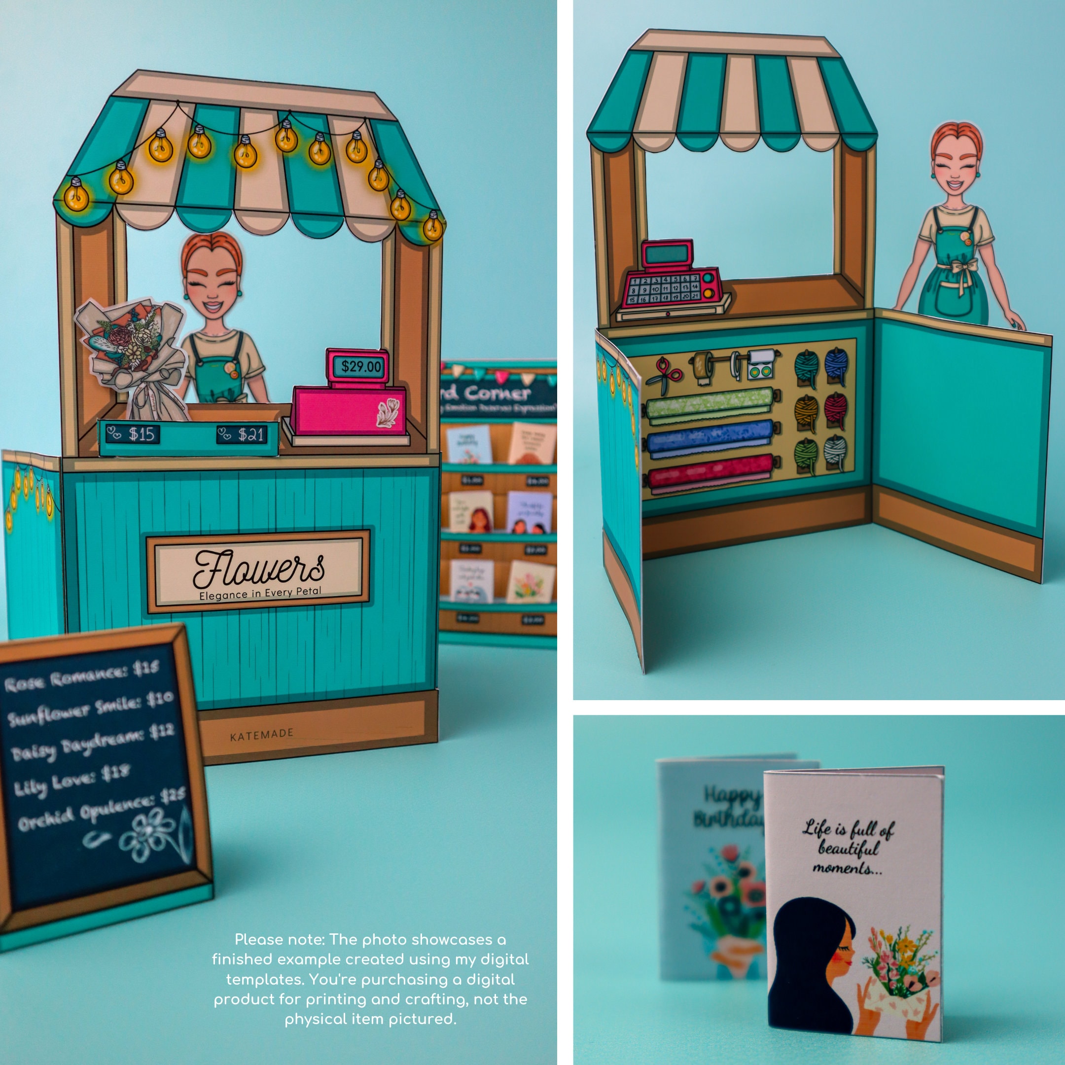 Printable Flower Shop Paper Craft & Activities for Kids PDF Instant ...