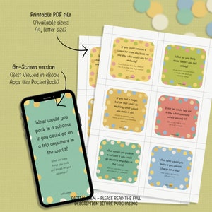 Printable Conversation Starters, Talking Cards, Questions Cards for ...