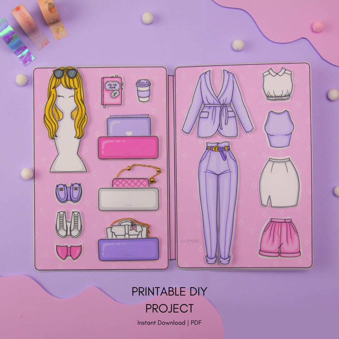 Printable Paper Dolls Dress up Set | Digital Download | Creative Kids ...