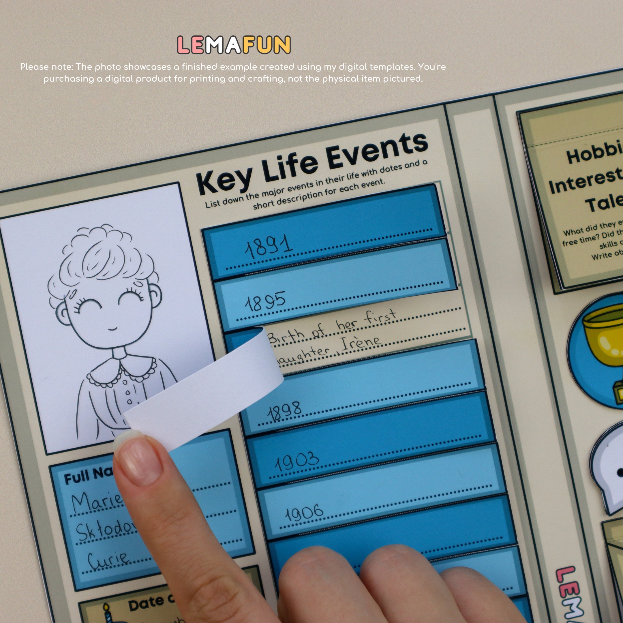Interactive Biography Lapbook Printable | History Project Template for ...