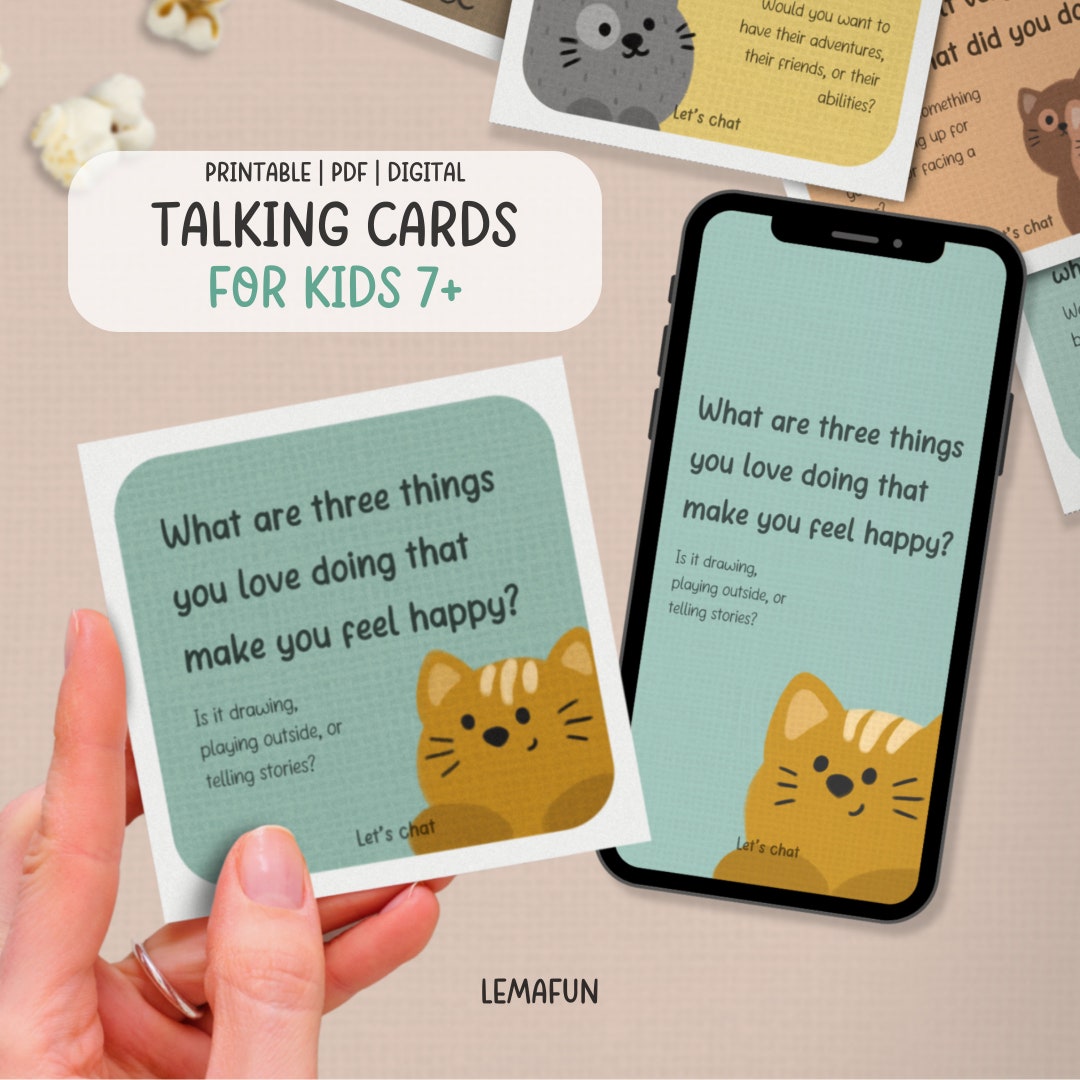 Printable Conversation Starters, Talking Cards, Questions Cards for ...