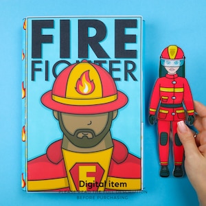 Printable DIY Project Fire Station With Fire Fighters Paper Dolls Busy ...