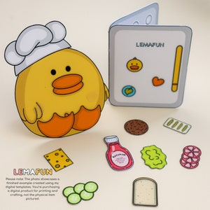 DIY Paper Duck Toy Template - Easy Craft for Kids, Printable Toy Making ...