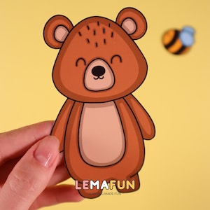 Printable Craft Kit - DIY Paper Toy Bear Template for Kids, Easy Home ...