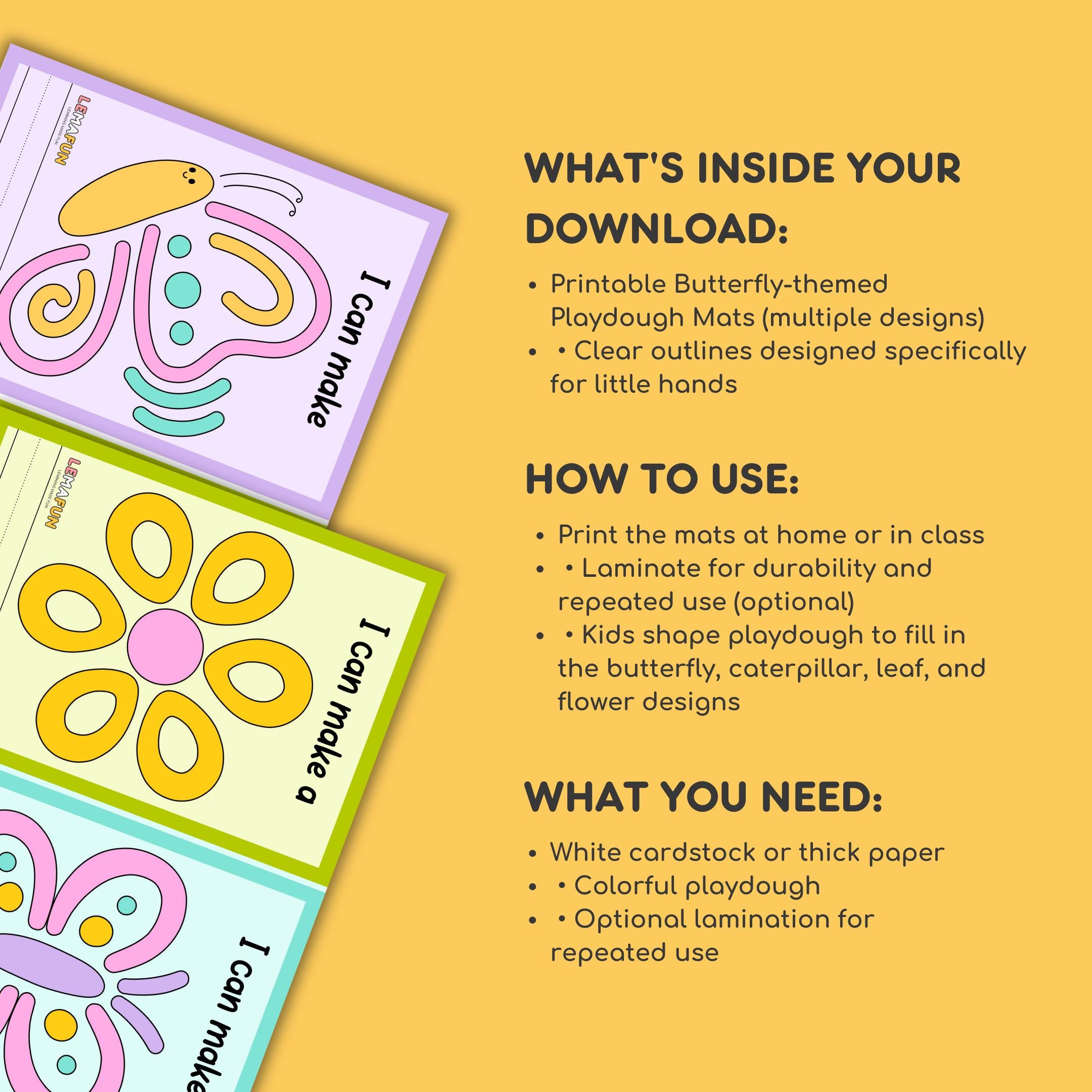 Butterfly Playdough Mats | Printable Butterfly Activities for Kids ...