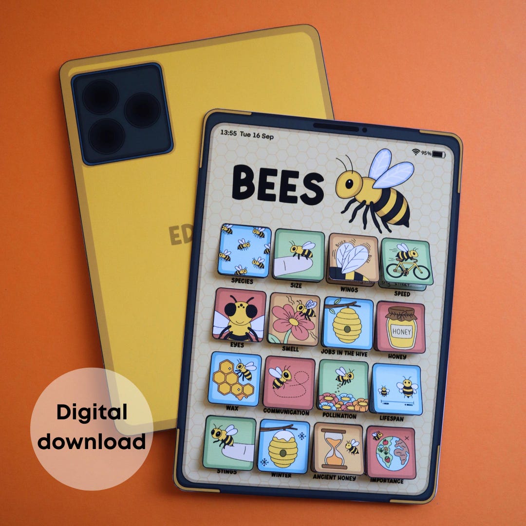 Bees Facts Activities for Kids | Printable Science Tablet Template ...