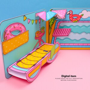 Printable DIY Project Swimming Pool With Paper Dolls Busy Book ...