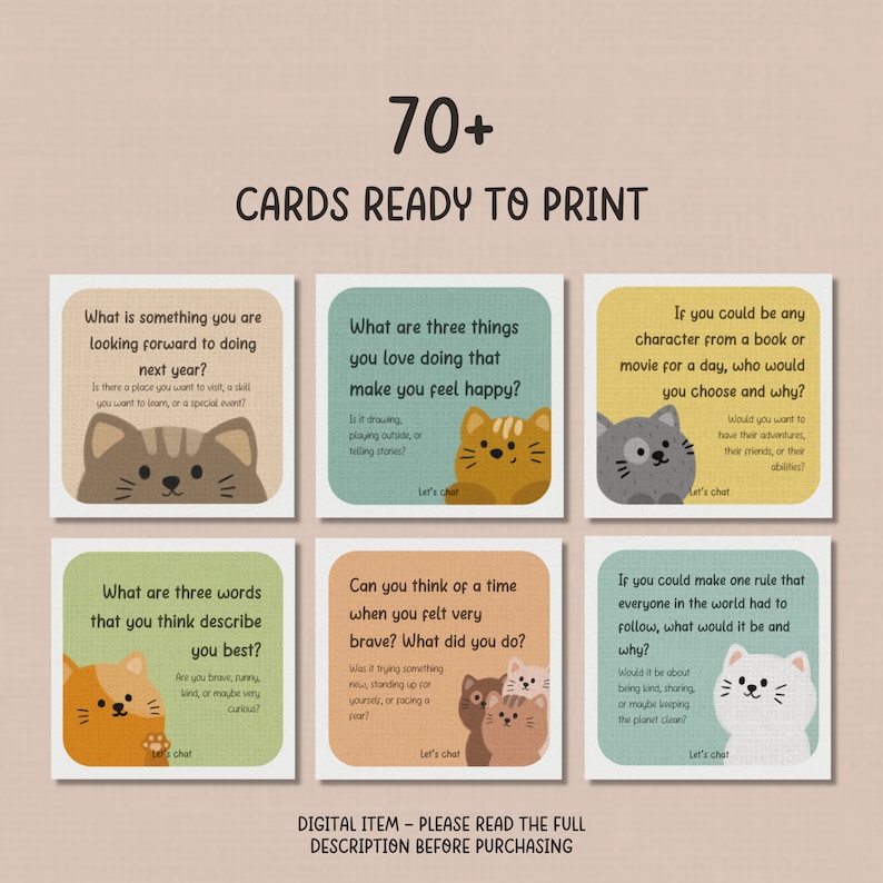 Printable Conversation Starters, Talking Cards, Questions Cards for ...