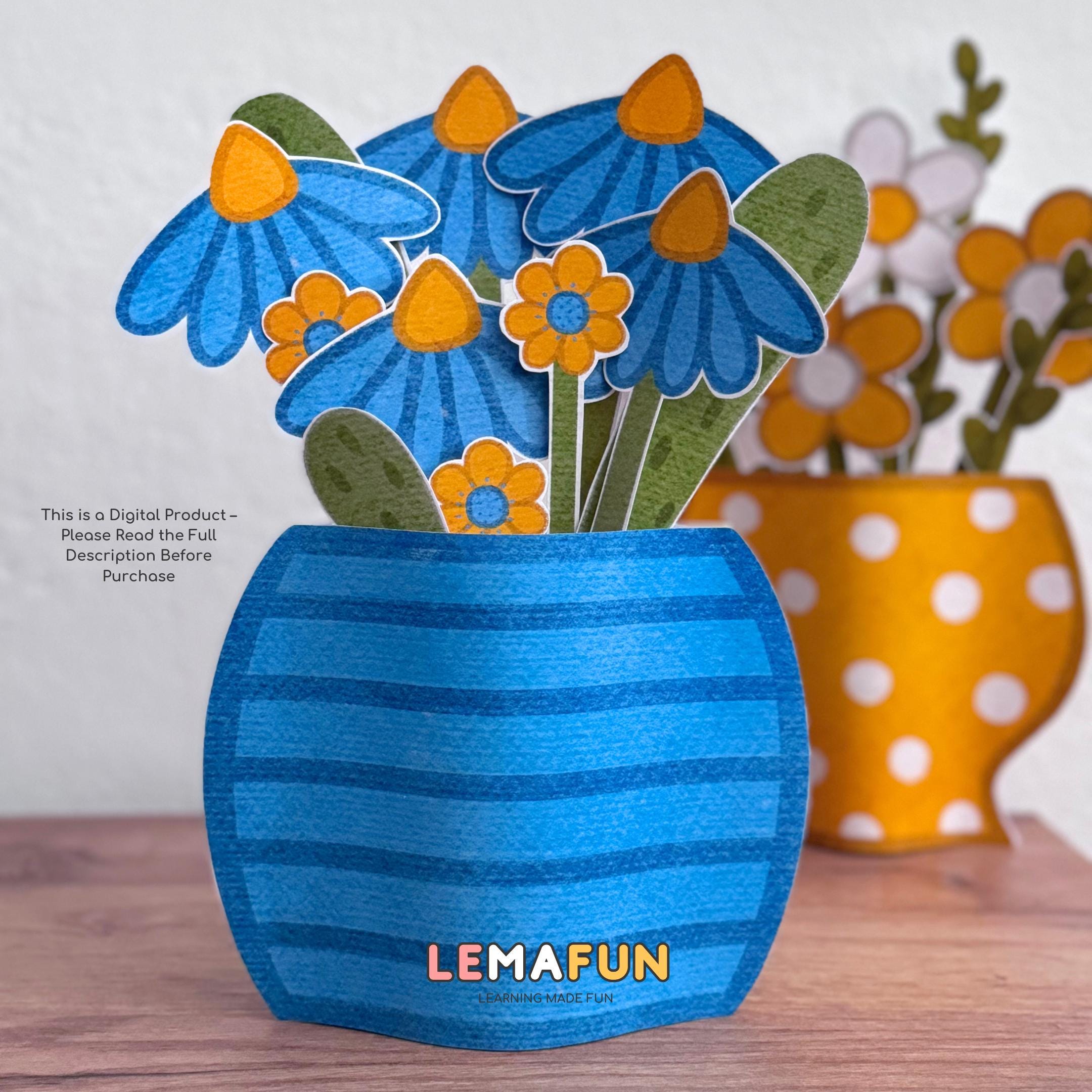 Printable Paper Flower Vase DIY Craft for Kids & Gifting, Easy Home ...